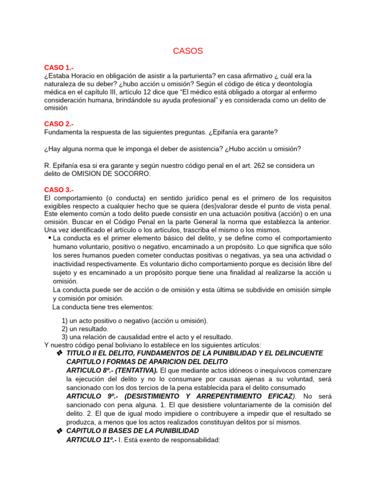 CASOS UMSS | PDF | Intención (Derecho Penal) | Justicia