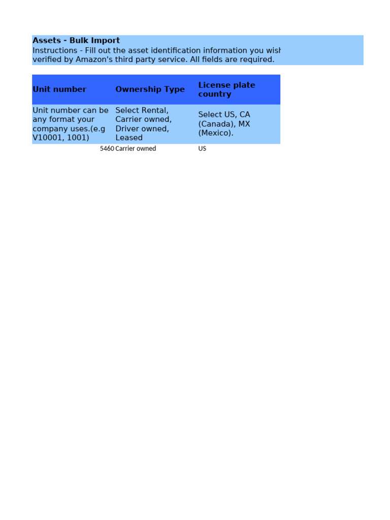 Bulk Import Instructions for Assets | PDF