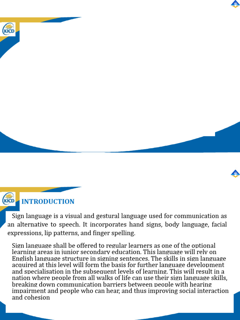 Sign Language Skills - (KSL) | PDF | Sign Language | Learning