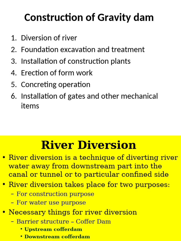 Gravity Dam Construction Process | PDF