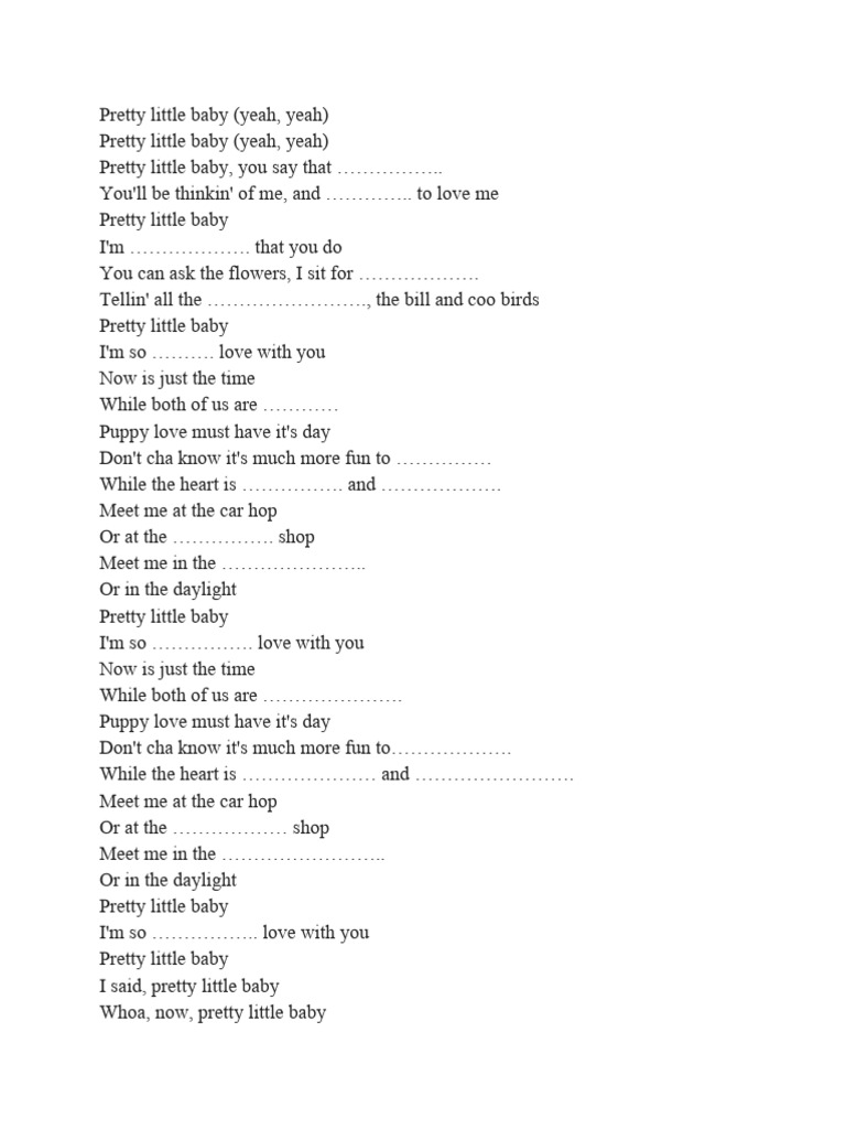Pretty Little Baby Lyrics | PDF