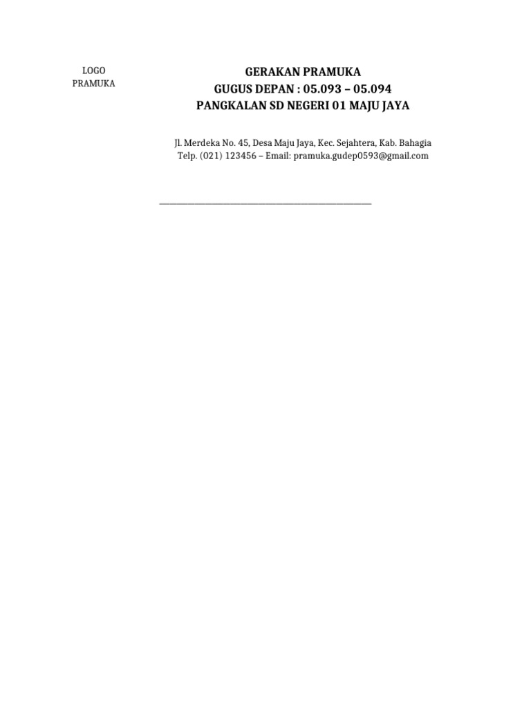 Kop Surat Pramuka | PDF