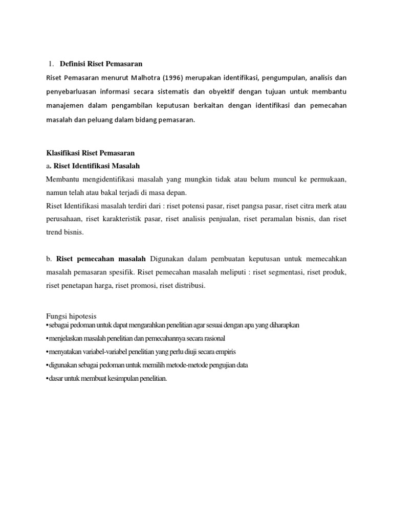 Definisi Riset Pemasaran | PDF
