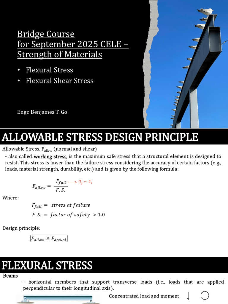Flexural Stress & Flexural Shear Stress | PDF | Bending | Stress ...