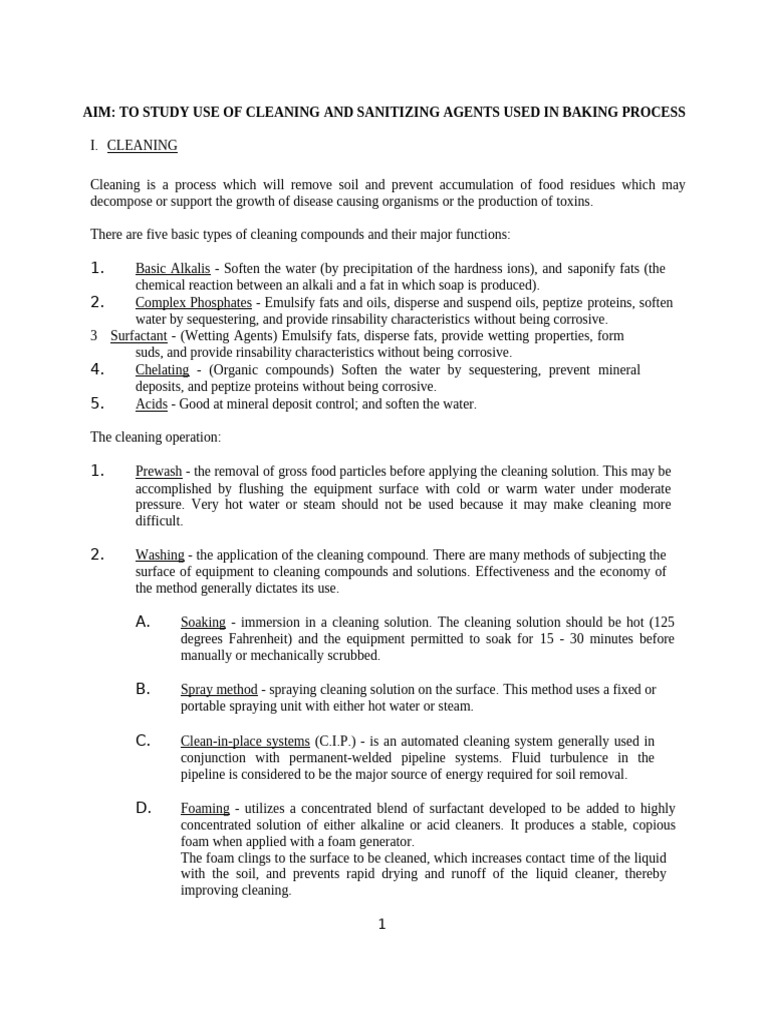 Cleaning and Sanitization in Food Industry | PDF | Water | Corrosion