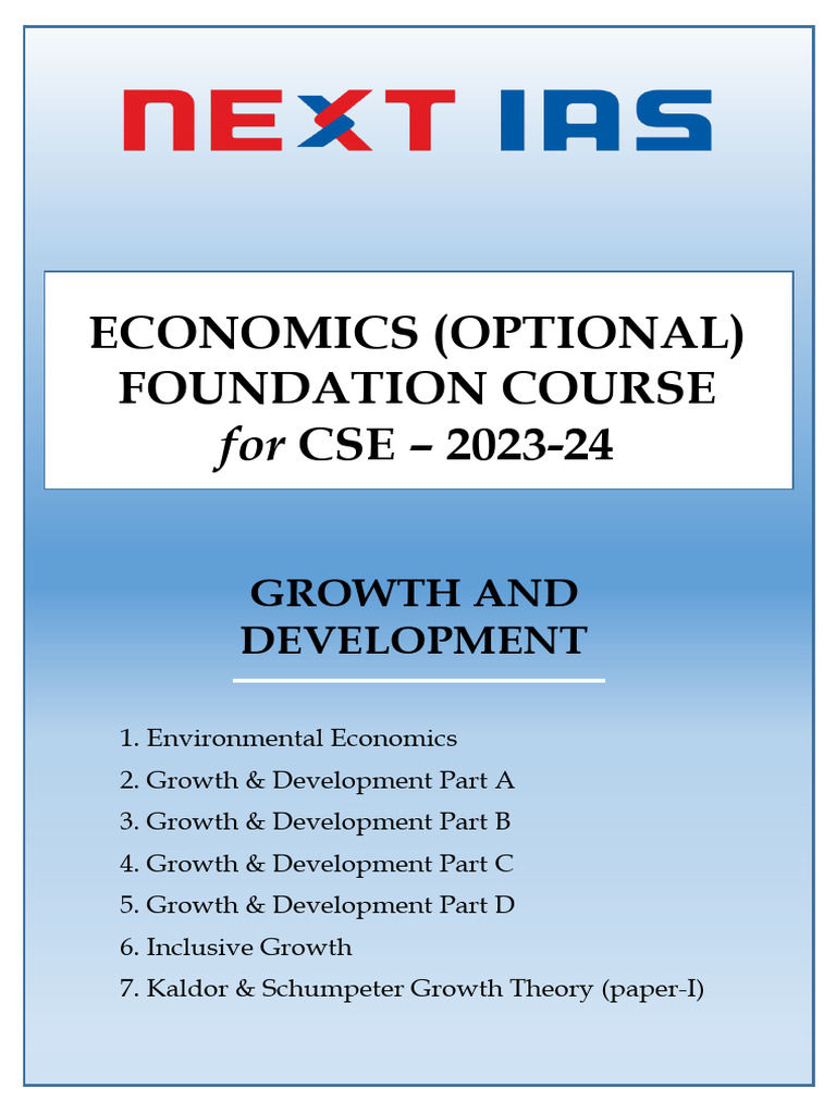 Growth and Development (Handout) | PDF | Economic Equilibrium | Externality