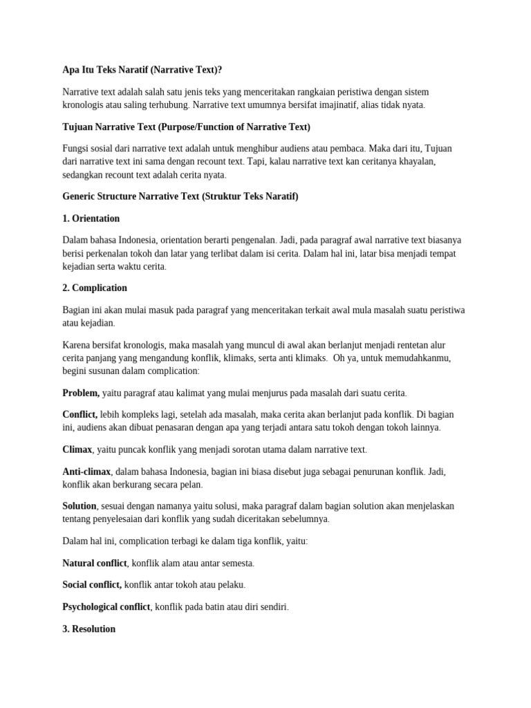 Apa Itu Teks Naratif | PDF