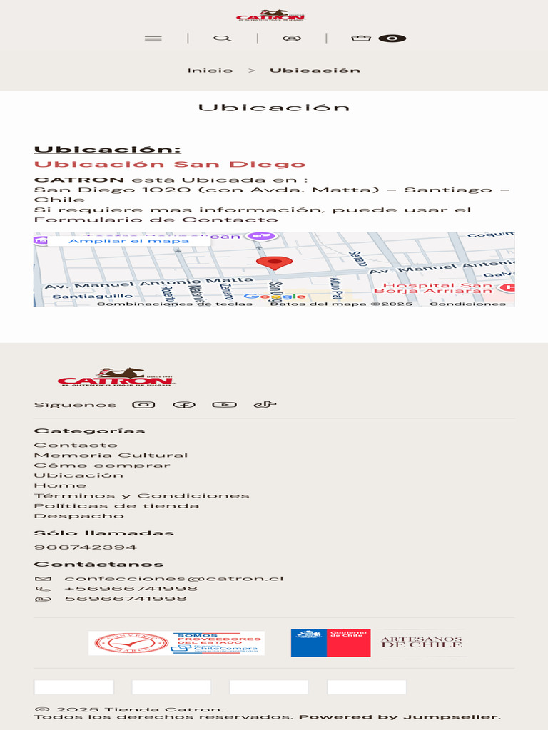 Ubicación de Tienda Catron en Santiago | PDF