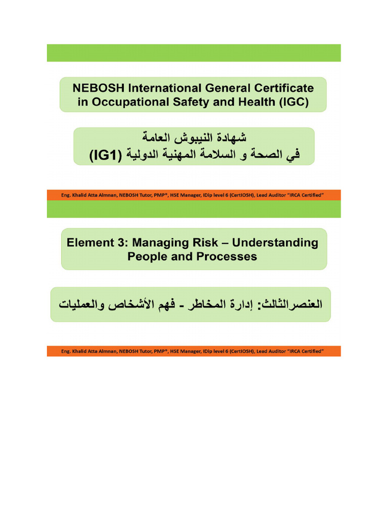 Nebosh Igc (Ig1 Element 3) | PDF