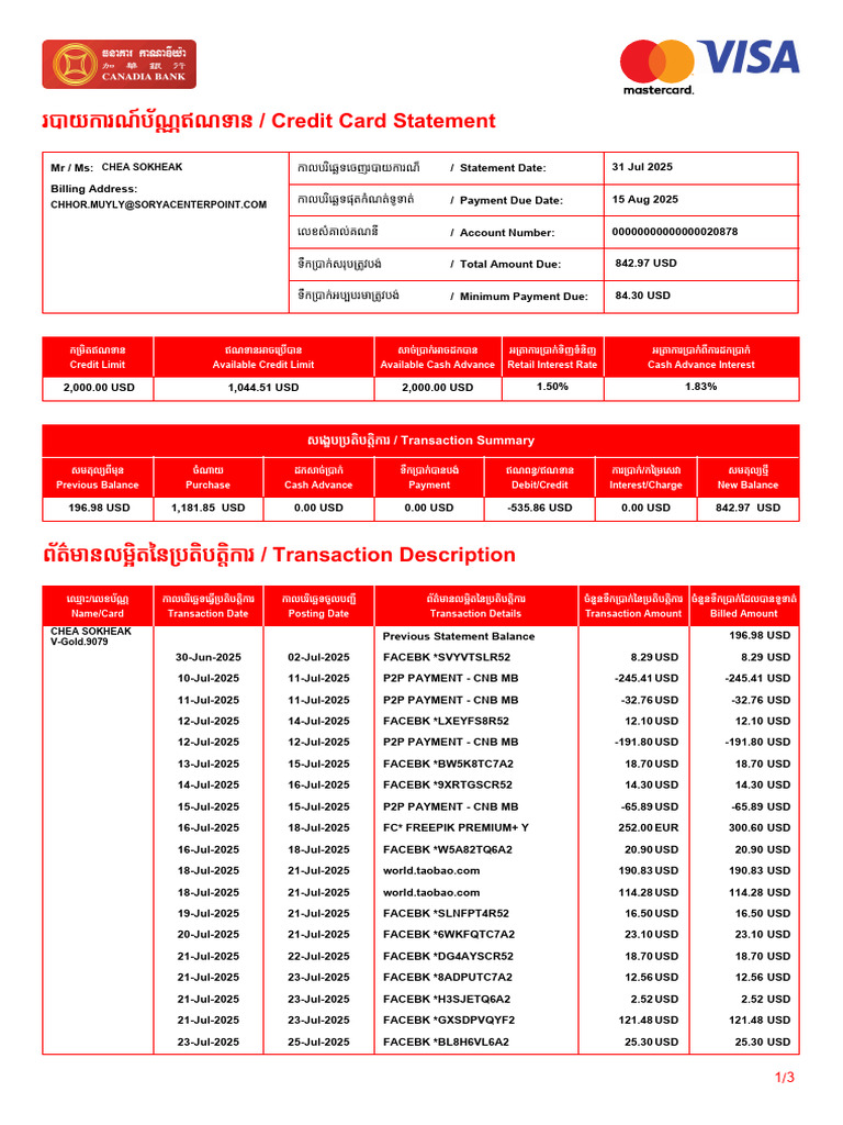 Credit Statement 00000000000000020878 01082025084642 | PDF | Credit ...