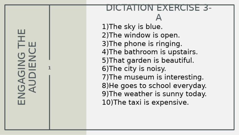 Audience Engagement Dictation Exercise | PDF