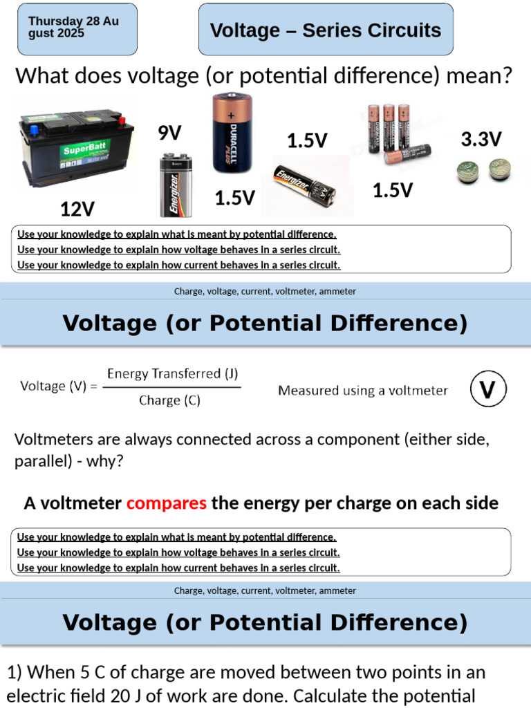 2 Voltage Current Series | PDF | Voltage | Series And Parallel Circuits