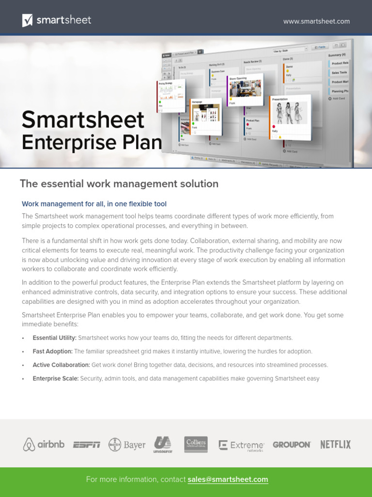 Smartsheet Enterprise Overview | PDF | Cloud Computing | Information Technology Management