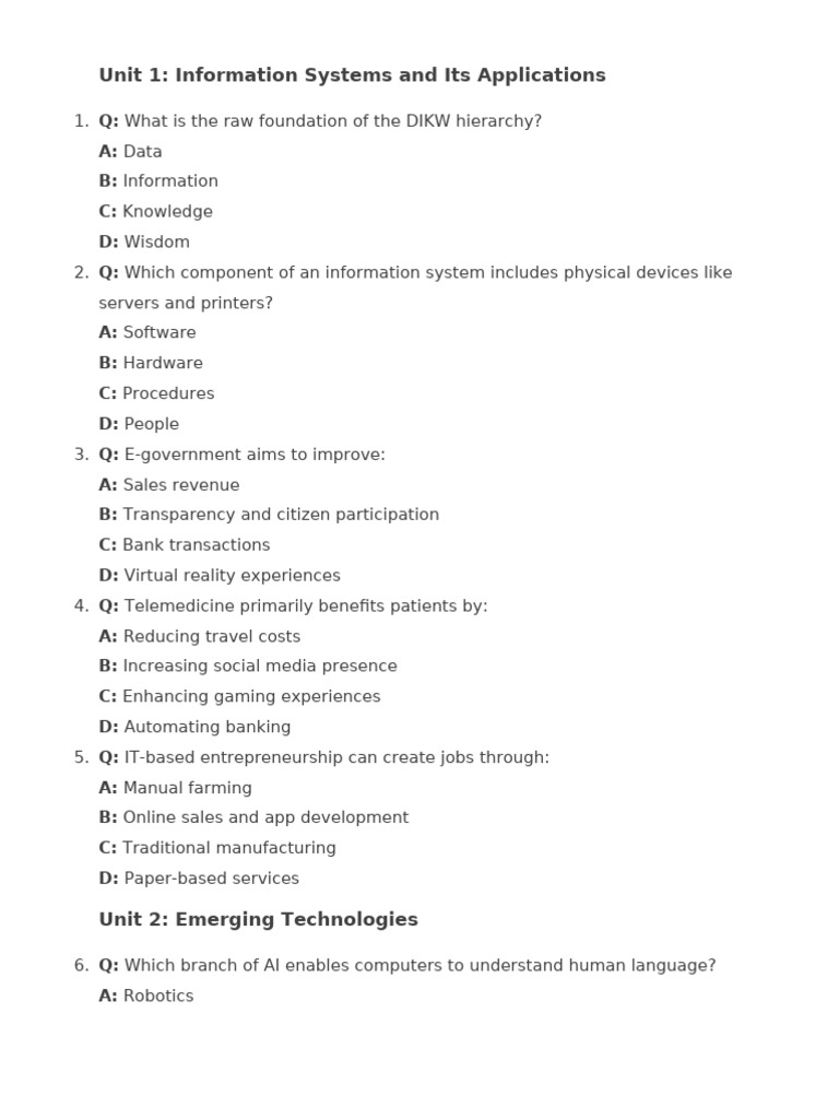 Information Systems and Emerging Tech Quiz | PDF | Databases | Virtual ...