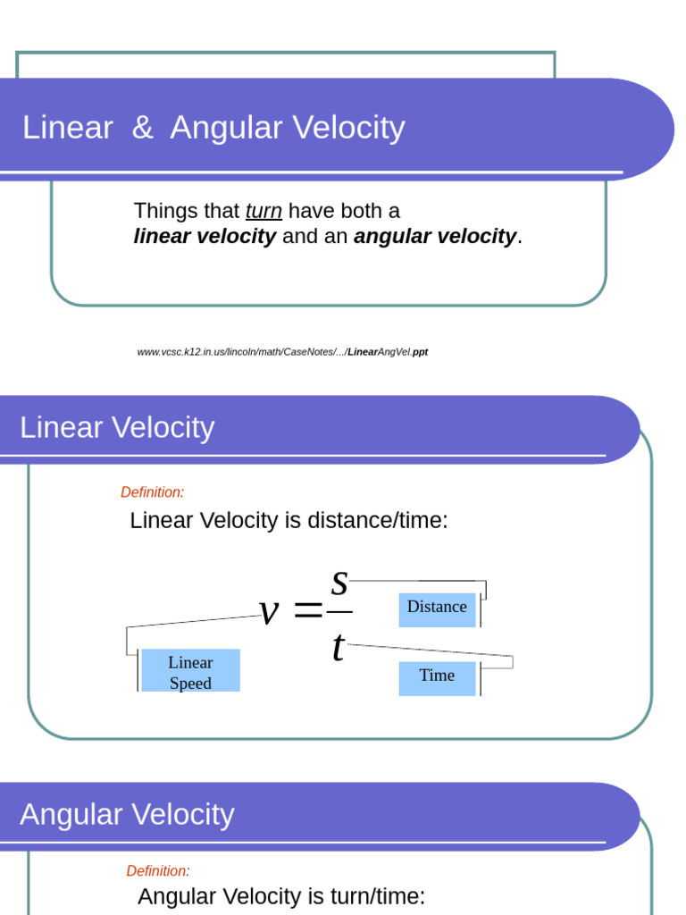 TRIGONOMETRY - Linear and Angular Velocity | PDF | Angle | Motion (Physics)