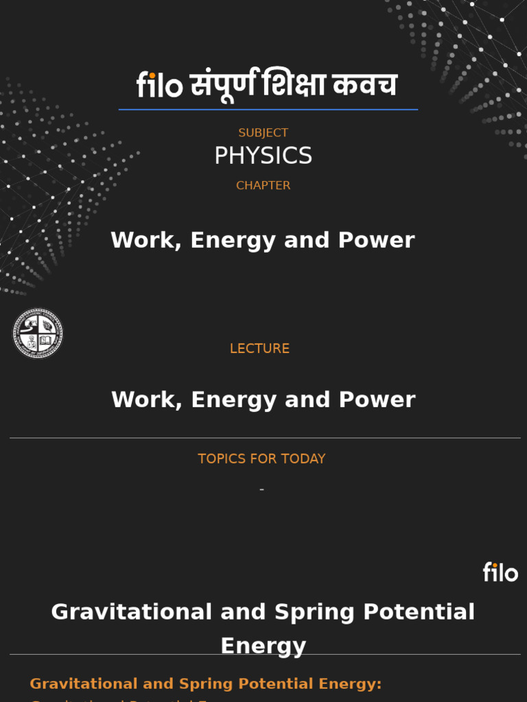 Work, Energy, and Power Concepts | PDF | Power (Physics) | Potential Energy
