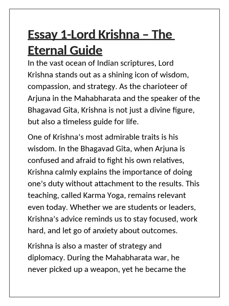 Lord Krishna: Wisdom and Compassion | PDF | Bhagavad Gita | Krishna