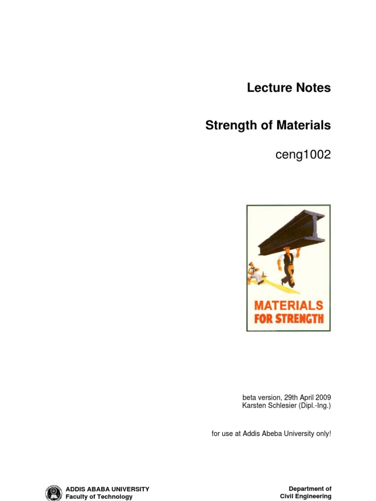 Strength of Materials Lecture Notes | PDF | Deformation (Engineering ...