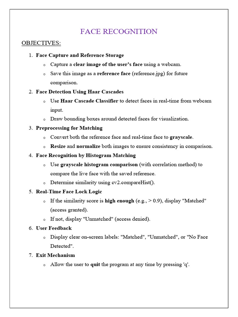 Face Recognition (12204061) | PDF | Accuracy And Precision | Computing