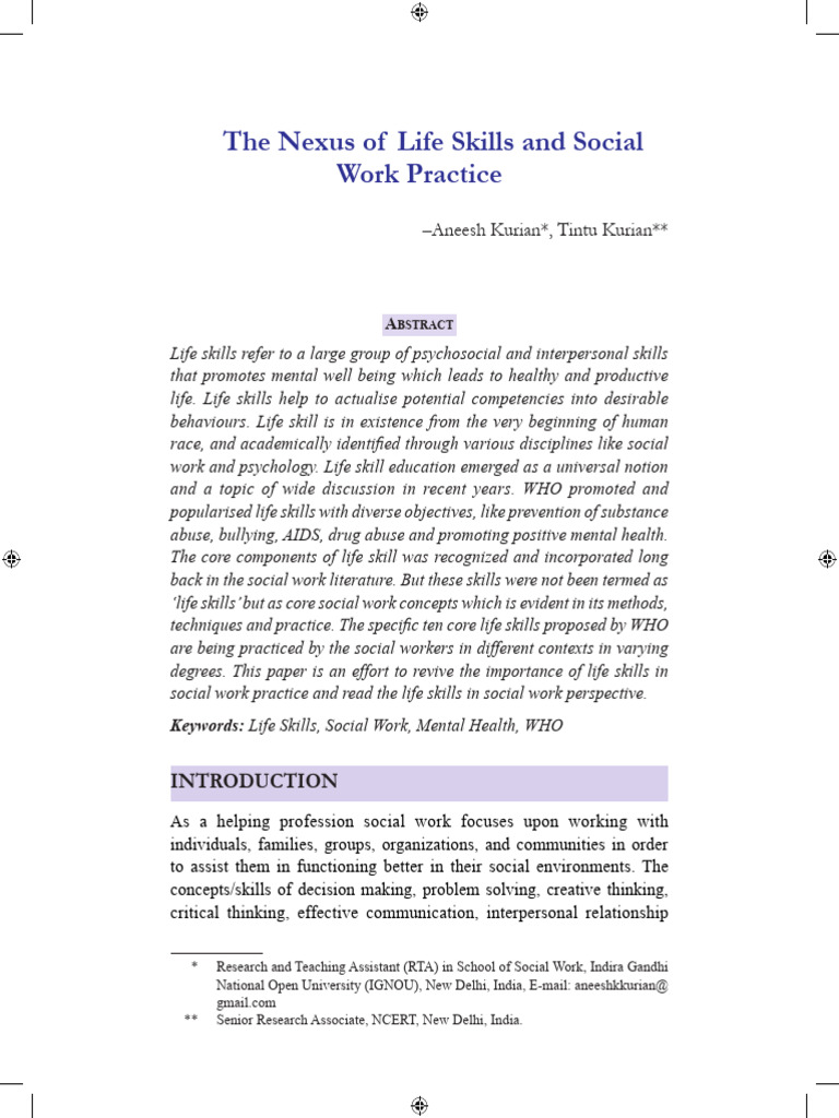 Life Skills in Social Work Practice | PDF | Critical Thinking | Stress ...