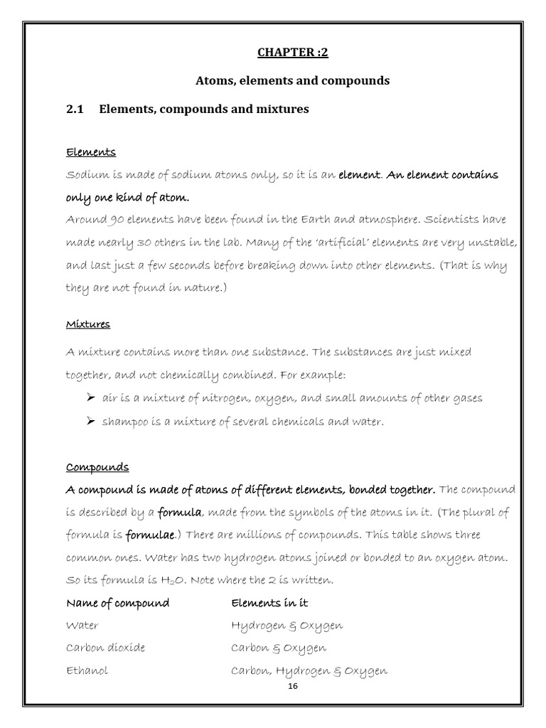 Atoms, Elements, and Compounds Explained | PDF | Ion | Ionic Bonding