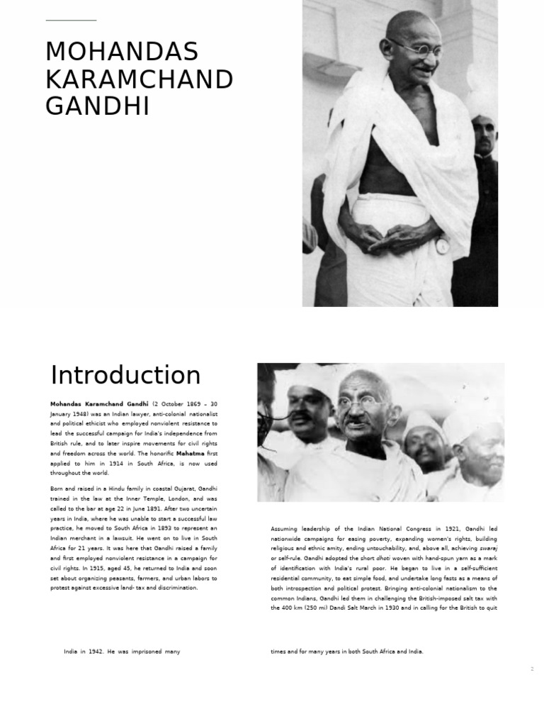 Mahatma Gandhi Minor Project | PDF | Mahatma Gandhi | British Raj
