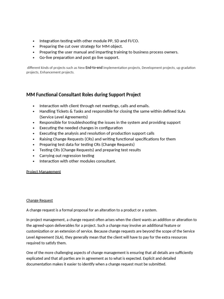 Change Request Document | PDF | Service Level Agreement | Project ...