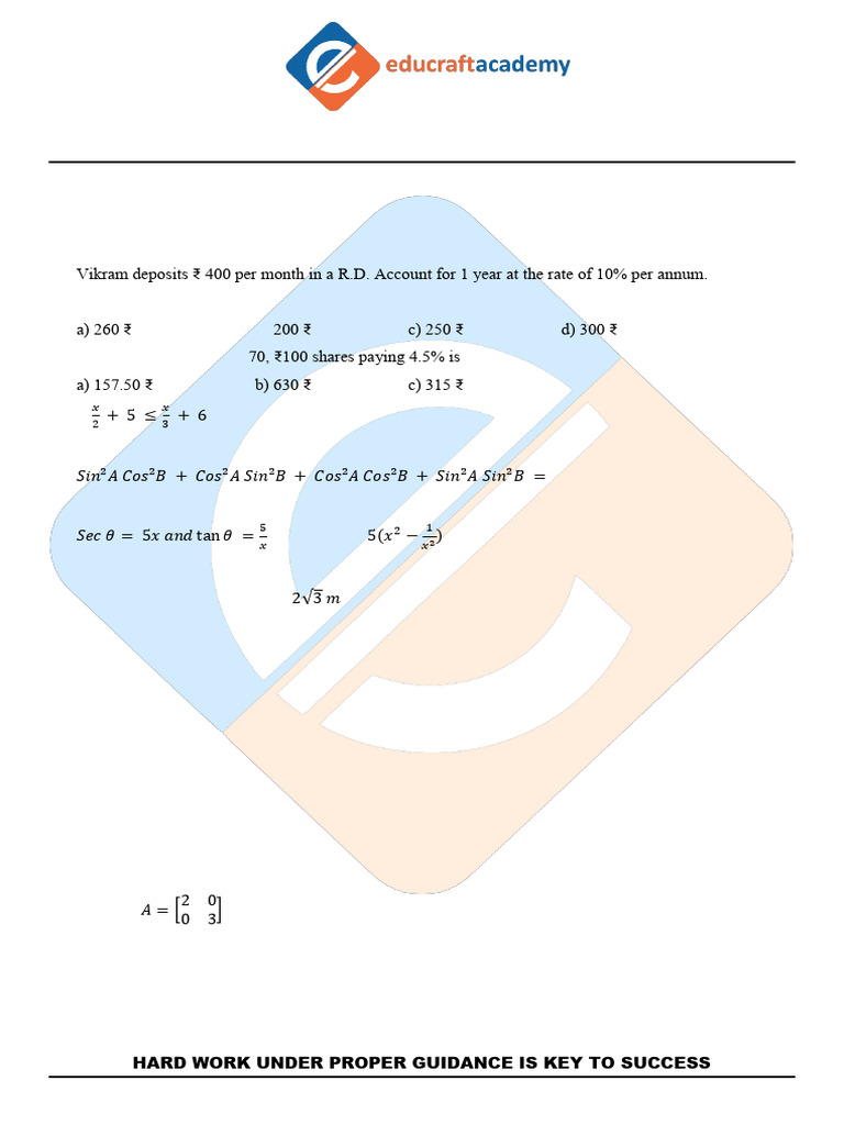 10th Maths FLT Paper 03.08.2025 | PDF | Matrix (Mathematics) | Mean