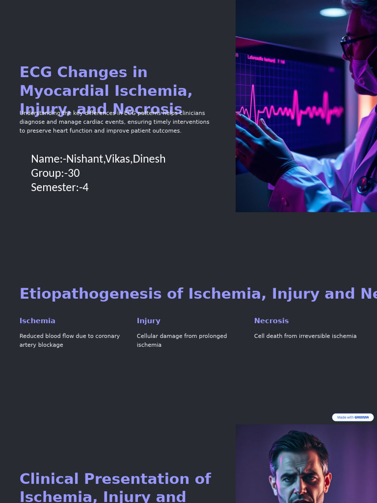 ECG Changes in Myocardial Ischemia Injury and Necrosis GRP 30 Nishant ...