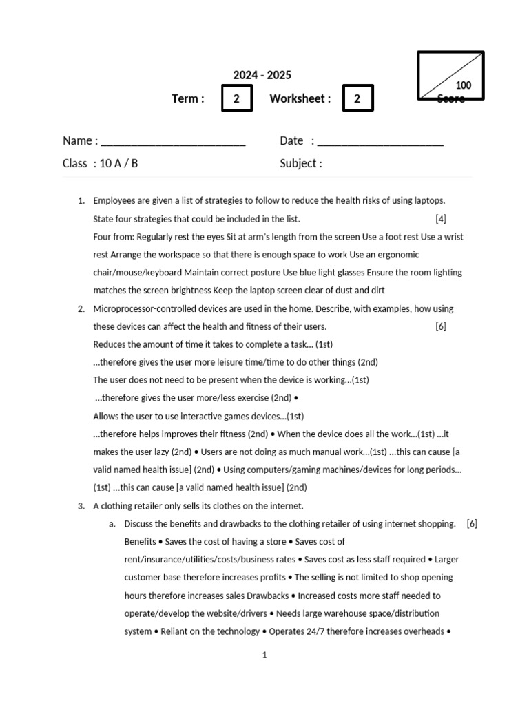 Grade 10 Term 2 Task 2 Answerkey | PDF | Online Shopping | Information ...