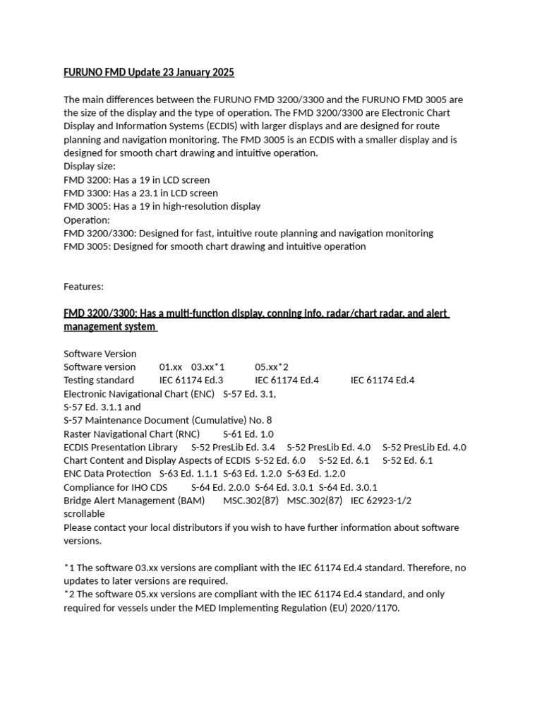 FURUNO FMD 3300 Software Update 2025 | PDF | Navigation