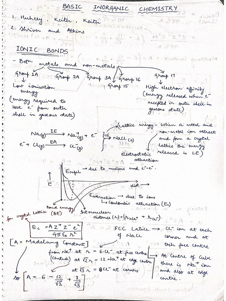 Inorganic Chem Notes | PDF