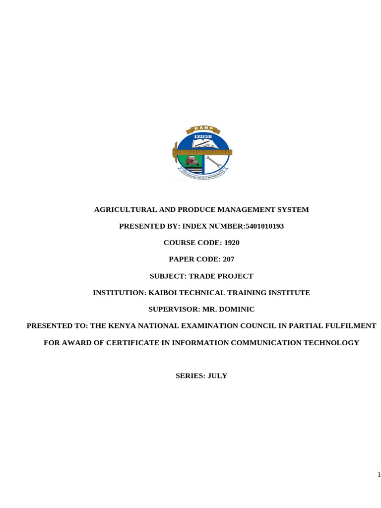 Agricultural Produce Management System | PDF | Microsoft Excel ...