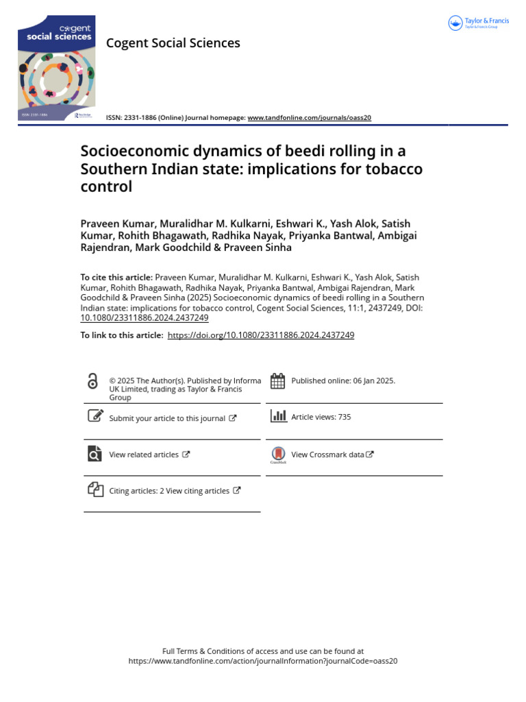 Socioeconomic Challenges in Beedi Rolling | PDF | Employment