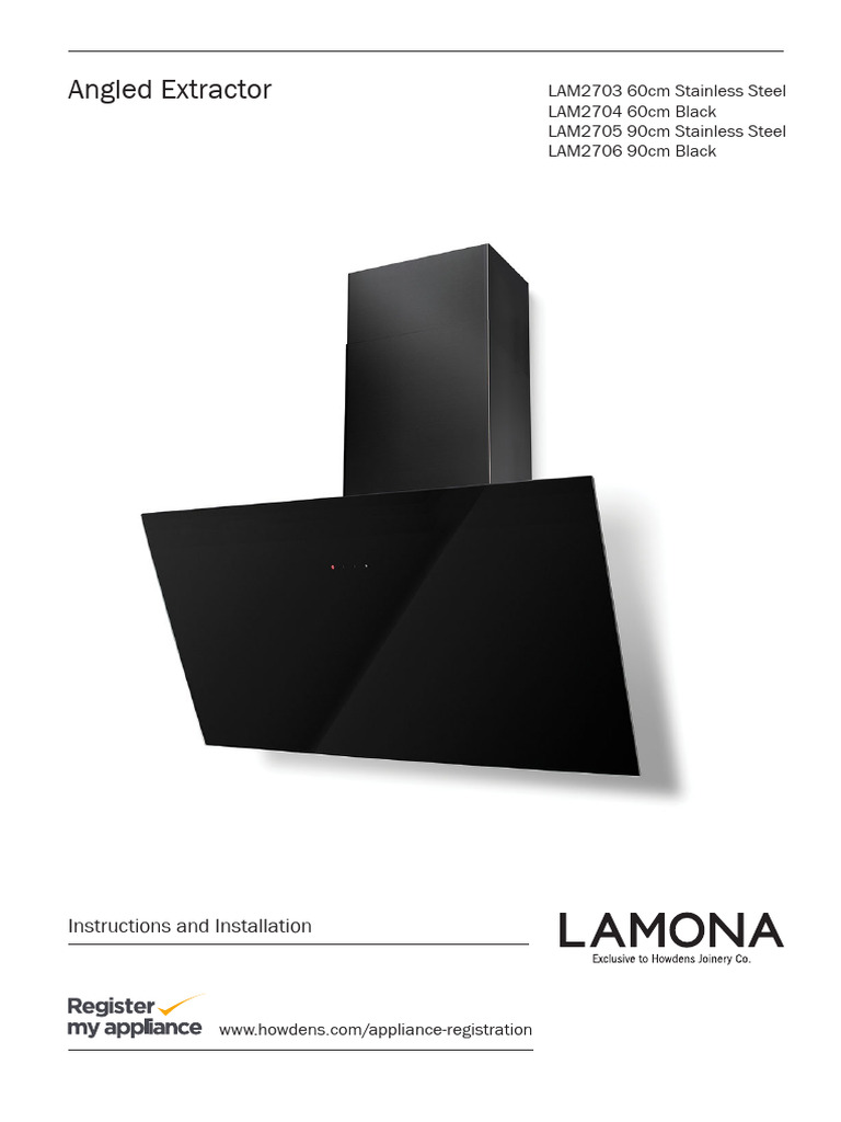 User Manual Lamona LAM2704 60cm Black Hob Extractor | PDF | Duct (Flow ...