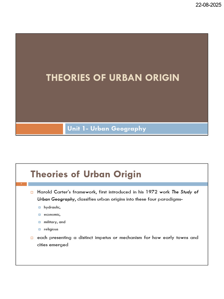 Theories Of Urban Origin Explained Pdf Market Economics Trade