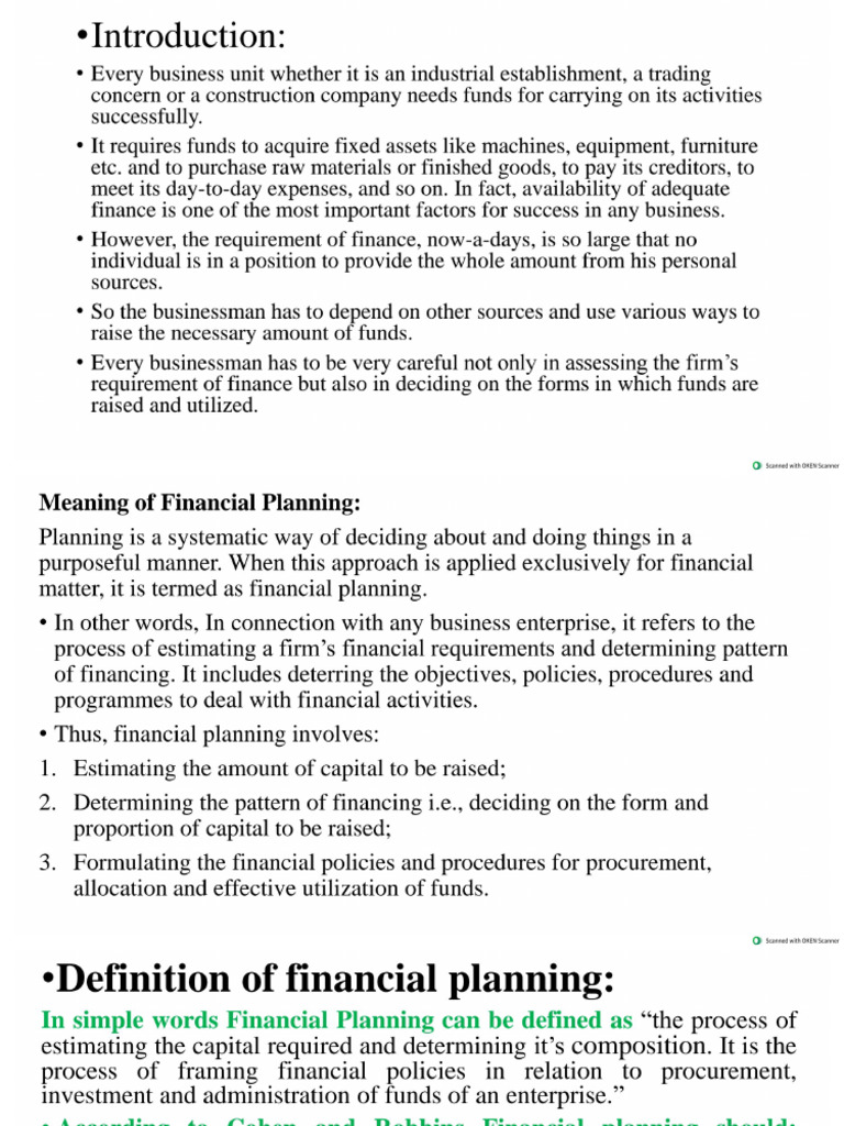 Financial Plan | PDF