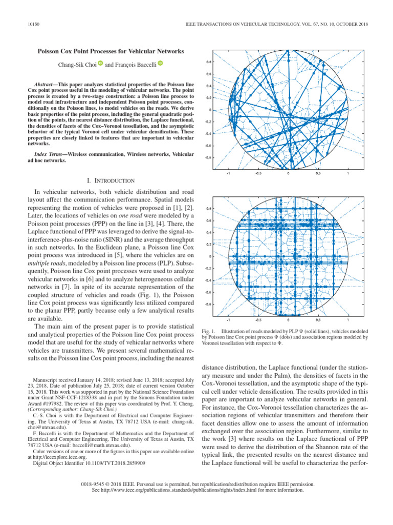 Poisson Cox Processes in Vehicular Networks | PDF | Mathematical ...