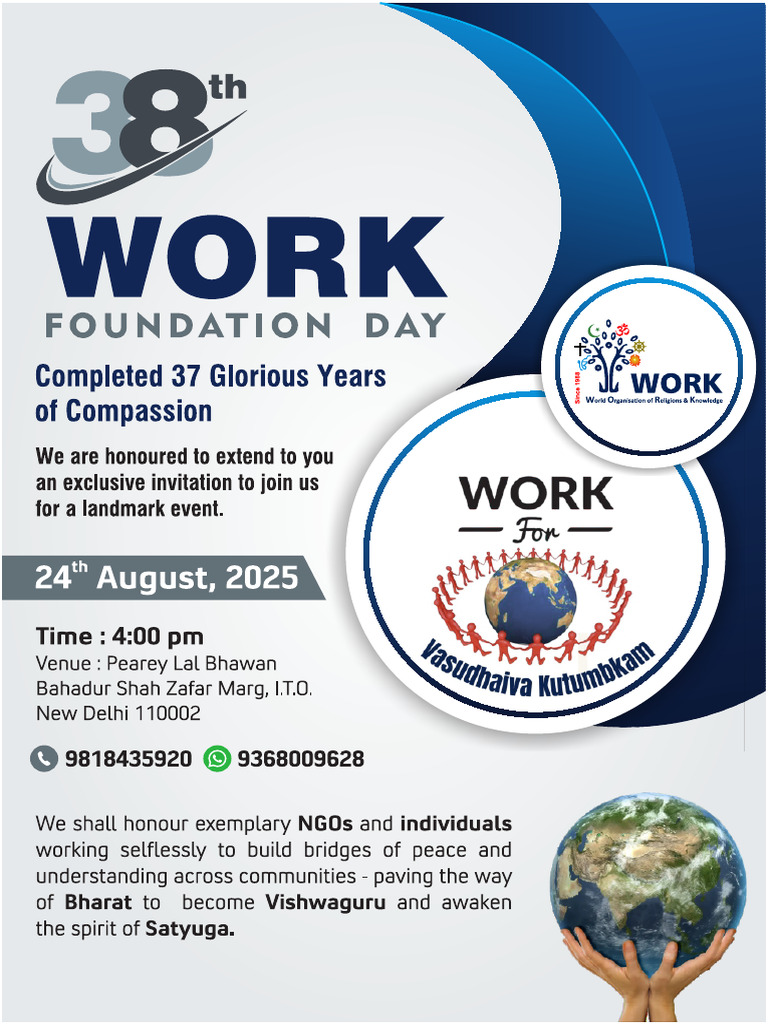 38th Work Foundation Day | PDF