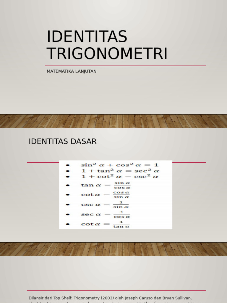 Identitas Trigonometri | PDF