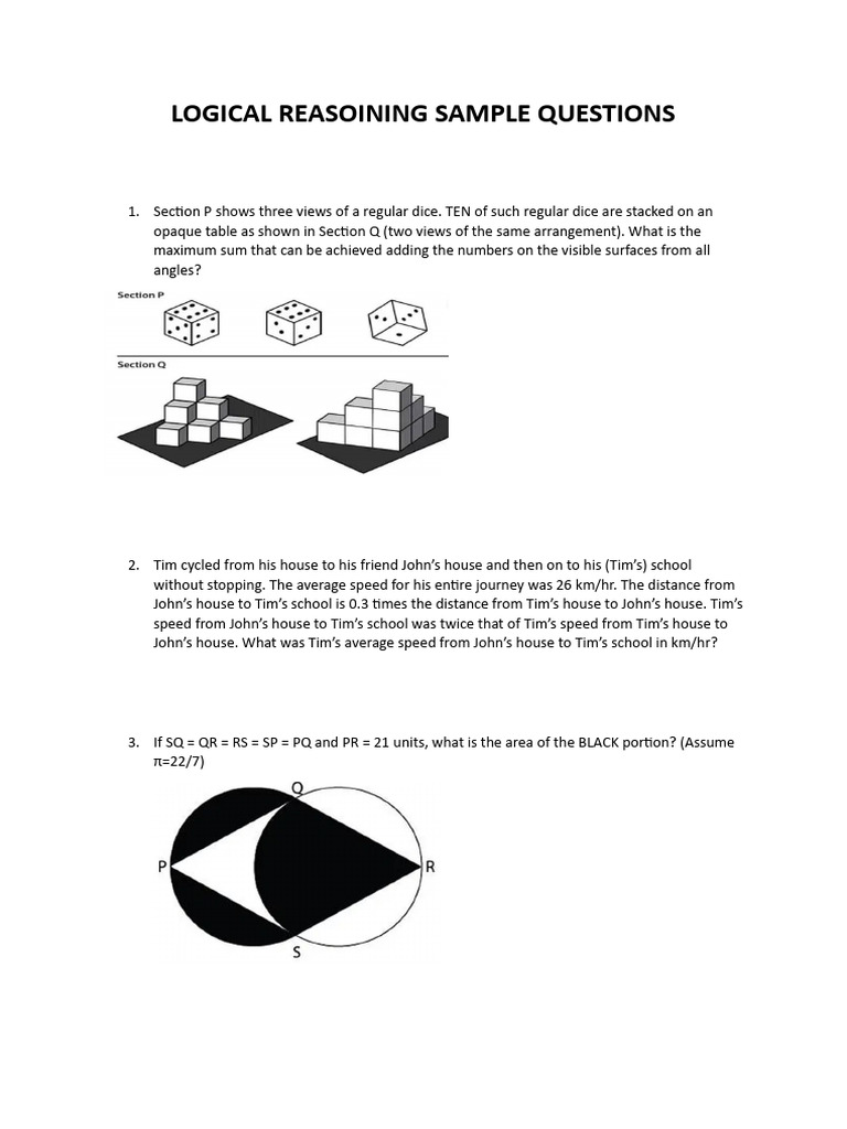Logical Reasoning Sample Questions | PDF | Chess Theory | Chess