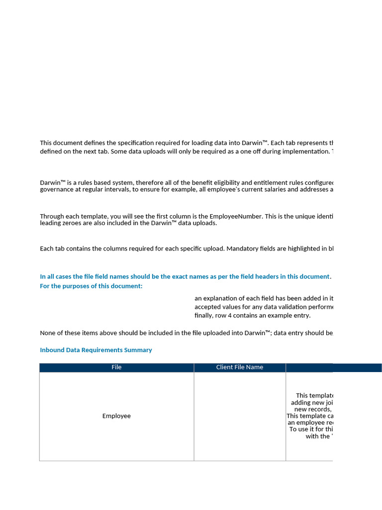 Darwin™ Salary Data Upload Guidelines | PDF | Salary | Employment
