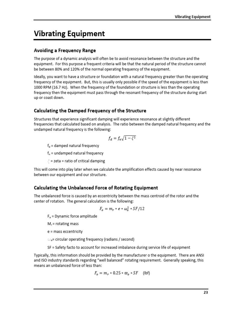 Vibrating Equipment | PDF | Damping | Resonance