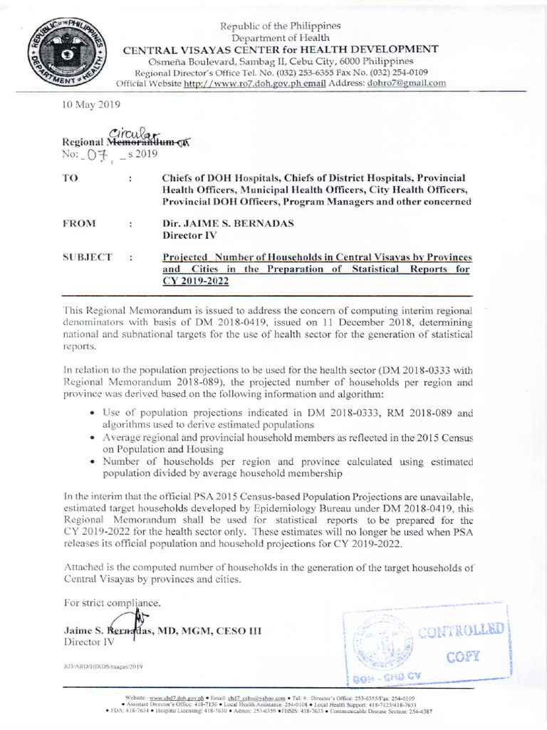 Regional Circular 2019-07 HHs | PDF