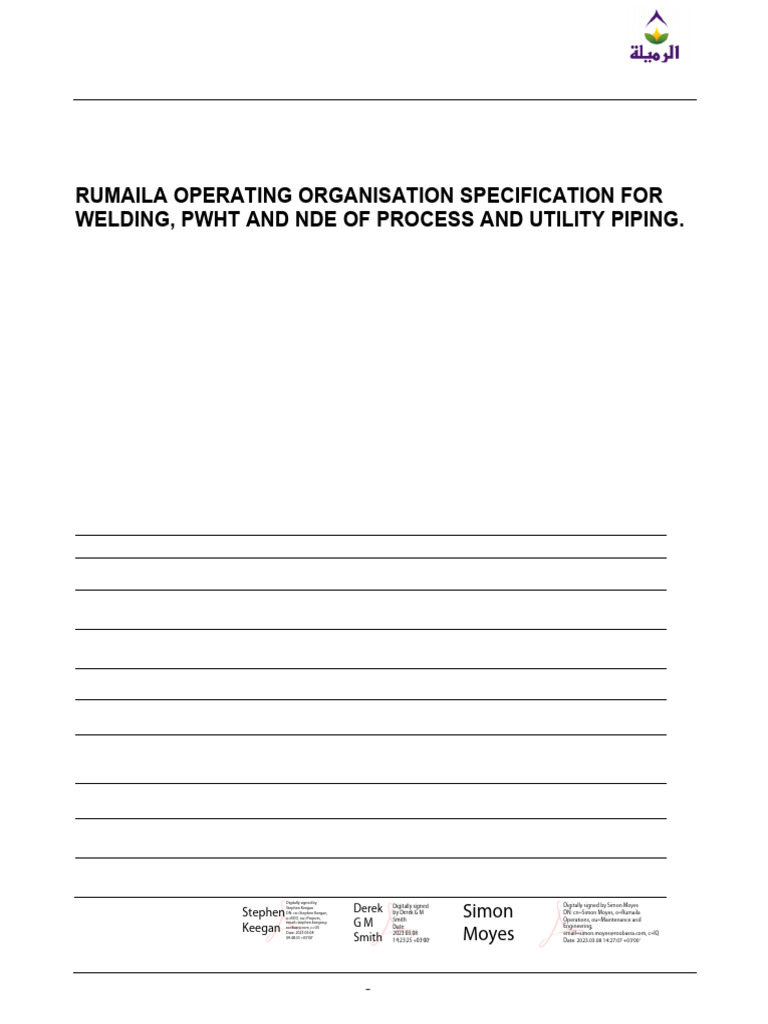 Rumaila Welding and NDE Specification | PDF | Nondestructive Testing ...
