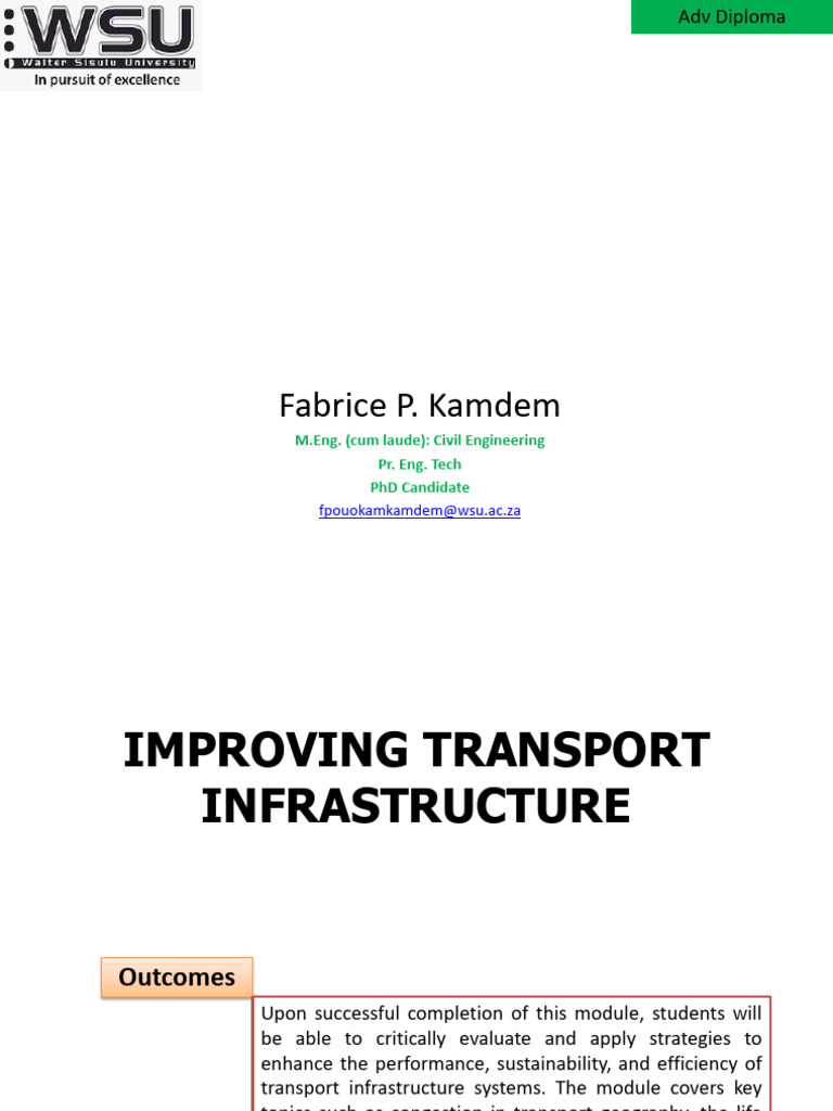 Unit 7 - Improving Transport Infrastructure | PDF | Transport | Traffic