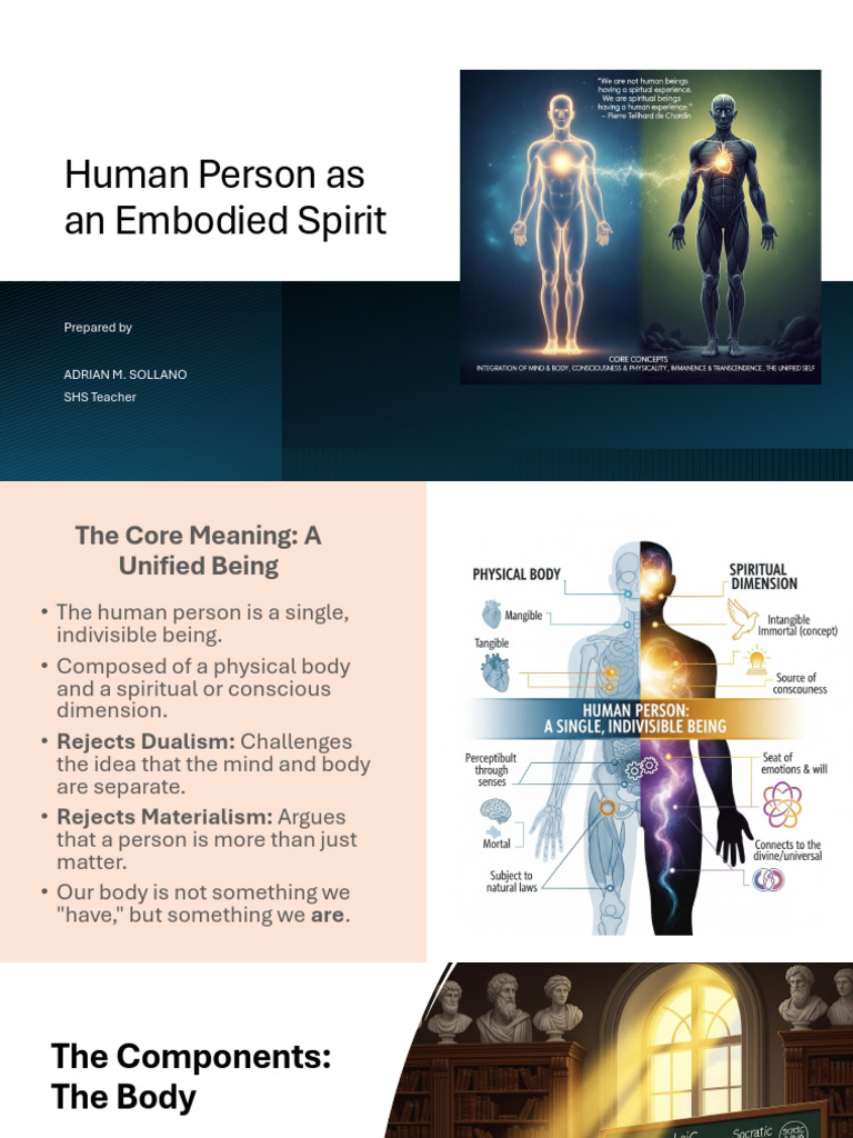 Human Person As An Embodied Spirit | PDF | Consciousness | Mind