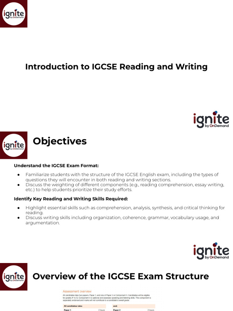 Introduction To IGCSE Reading and Writing | PDF | Reading Comprehension | Psychology