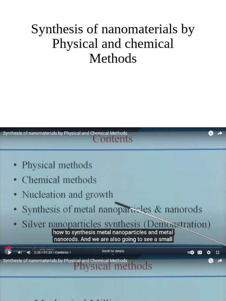 Synthesis of Nanomaterials by Physical and Chemical Methods | PDF