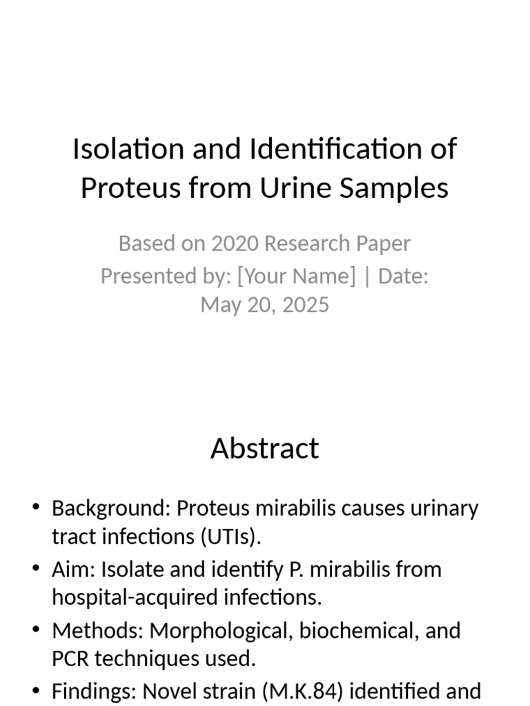 Isolation of Proteus from Urine Samples | PDF | Dna Sequencing ...